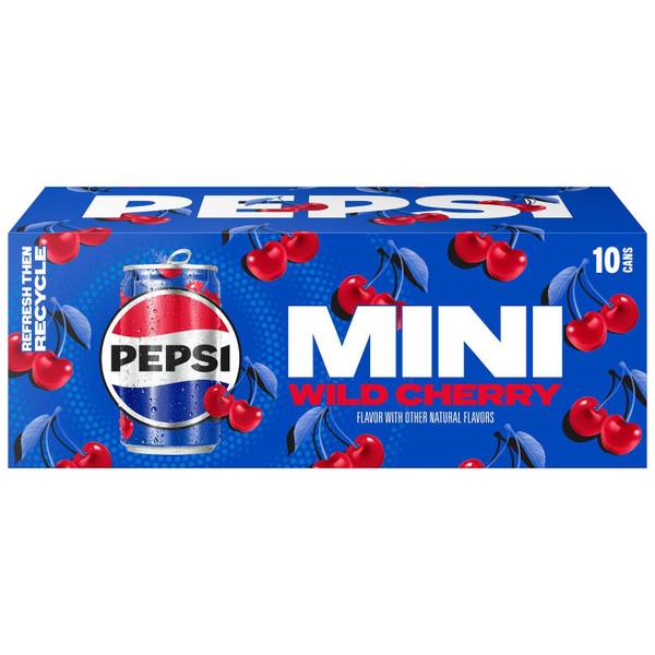 Pepsi 10-Pack 7.5 oz Cherry Mini Cans - 320330 | Blain's Farm & Fleet