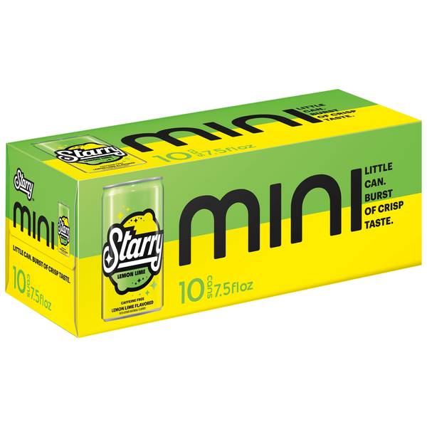 Starry 10-Pack 7.5 oz Lemon Lime Mini Cans - 209812 | Blain's Farm & Fleet