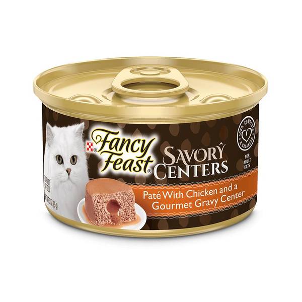 Fancy Feast Savory Centers Chicken Cat Food, 3 oz, Dual Textures with ...
