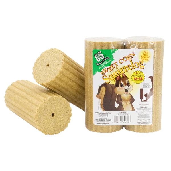 C&S 2-Pack Sweet Corn Squirrelog Refills, 32 oz, 100% Edible Log with ...