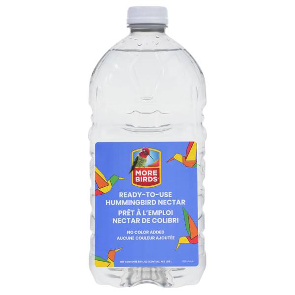 More Birds 64 oz All-Natural Clear Ready-To-Use Hummingbird Nectar ...