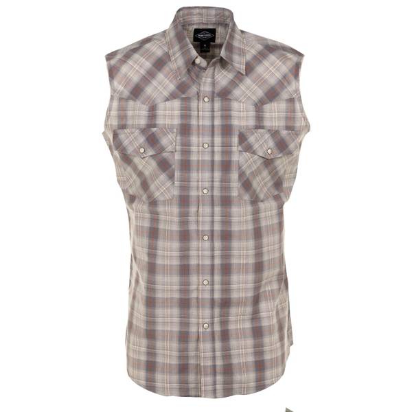 Work N' Sport Men's Sleeveless Western Plaid Shirt - 25501-006WS-L ...