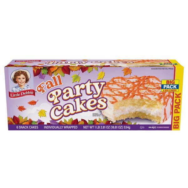 Little Debbie 6-Count Big Pack Vanilla Fall Party Cakes - 24300043178 ...