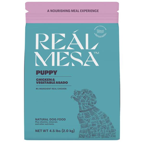 Real Mesa Chicken and Vegetable Asado Puppy Food, 4.5 lb, Chef-Curated ...