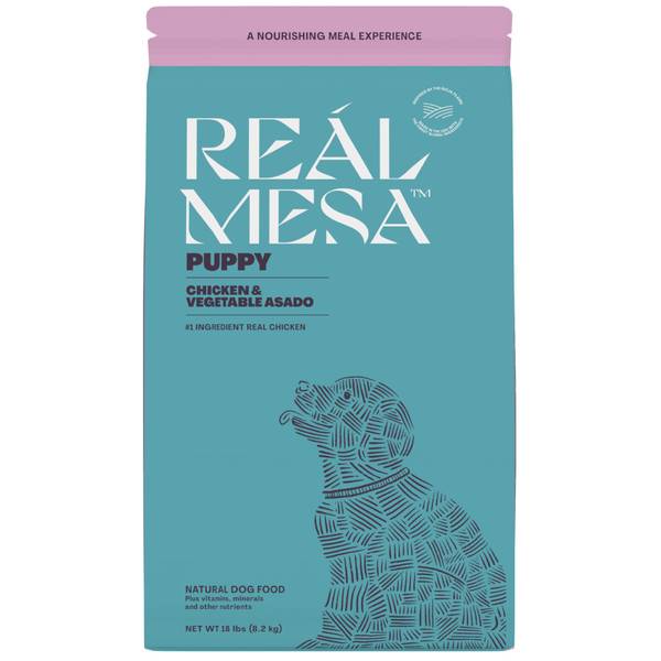 Real Mesa Chicken and Vegetable Asado Puppy Food 18 lb, Chef-Curated ...