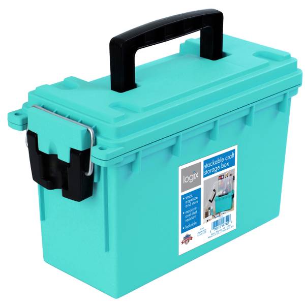 Logix Stackable Craft Storage Box - Teal - 12533 | Blain's Farm & Fleet