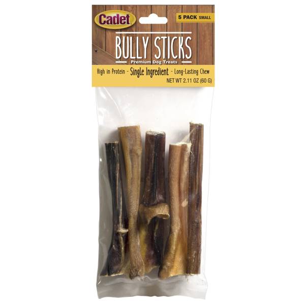 Cadet 5-Count Bully Sticks Dog Treats, Small, 100% Real Beef Pizzle ...