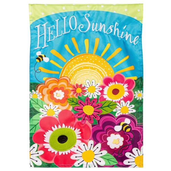 Evergreen Enterprises Hello Sunshine Applique Garden Flag - 169795 ...