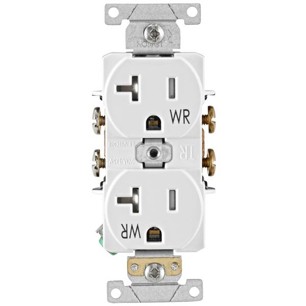 Leviton White Duplex Receptacle Outlet - R77-TWR20-00W | Blain's Farm ...