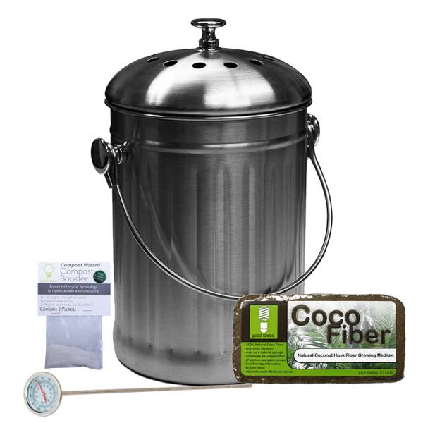 Good Ideas Stainless Steel Compost Wizard Essentials Kit - CW-STA3QT ...