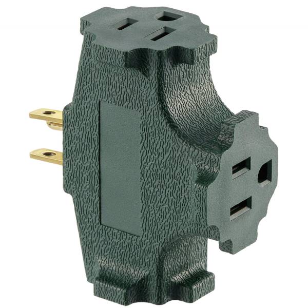 Leviton Green Heavy Duty Grounded Outlet Adaptor - 010-00694-0GR ...