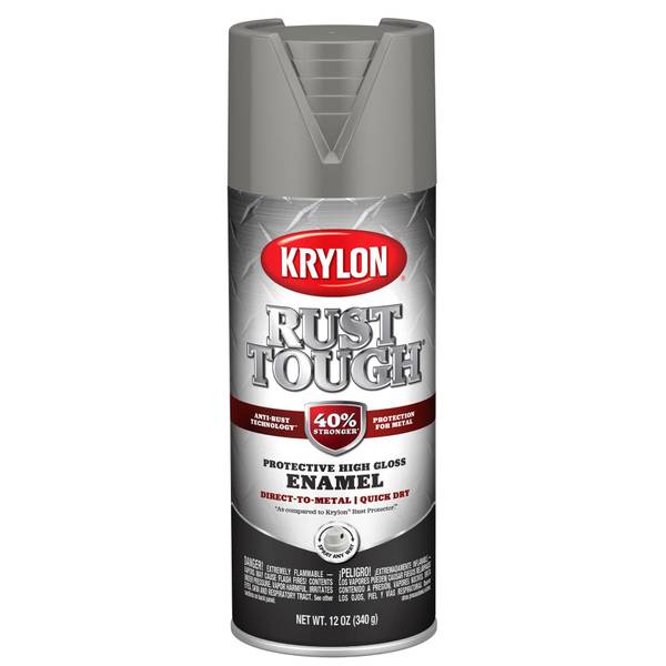 Krylon 12 oz Rust Tough Rust Preventive Gloss Enamel, Classic Gray ...