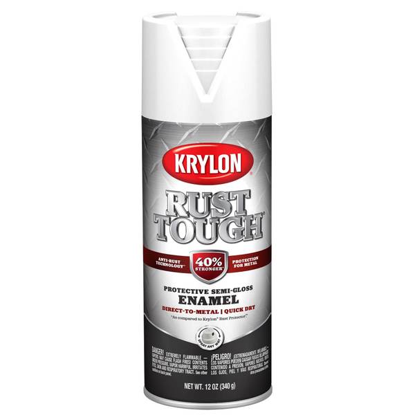 Krylon 12 oz Rust Tough Rust Preventive Semi-Gloss Enamel, White ...