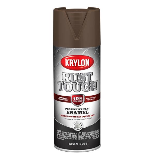 Krylon 12 oz Rust Tough Rust Preventive Flat Enamel, Leather Brown ...