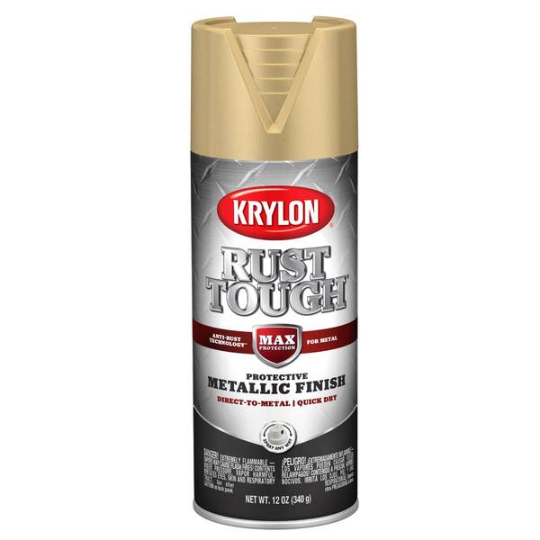 Krylon 12 oz Rust Tough Metallic Finish, Gloss, Gold Metallic, 12 oz ...