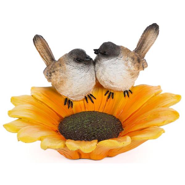 Gerson Resin Sunflower Bird Feeder, 8.46 in., Adorable Bowl Feeder ...