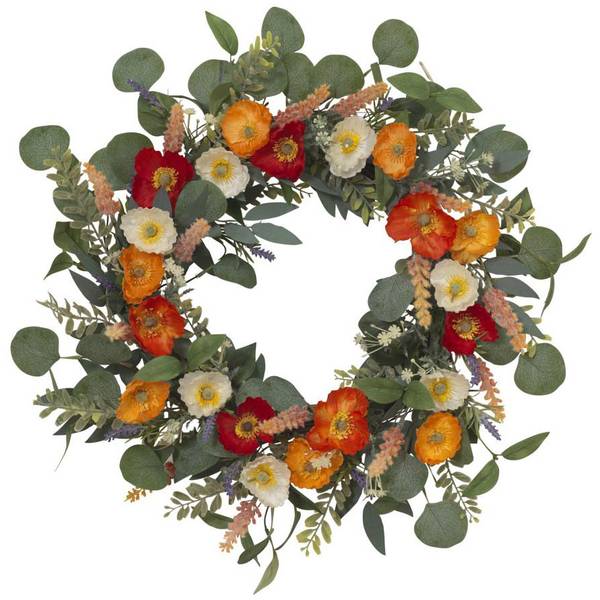 Gerson 24. in Mixed Spring Flower Eucalyptus Leaf Wreath - 2572420EC ...