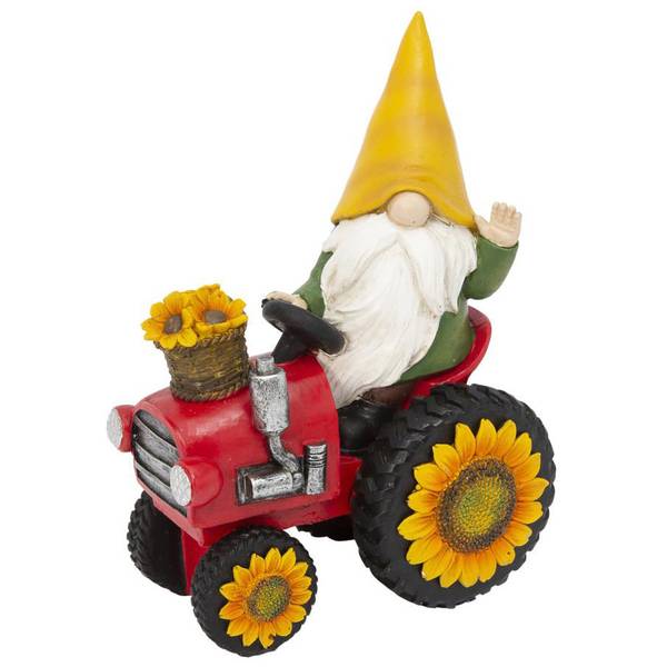 Gerson 7.9 in. Resin Tractor Driving Garden Gnome - 2571890EC | Blain's ...
