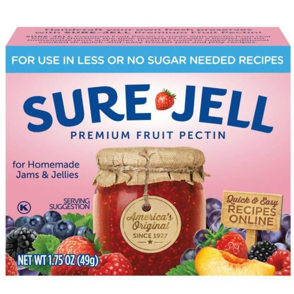 Sure-Jell 1.75 oz Premium Fruit Pectin for Less or No Sugar Needed ...