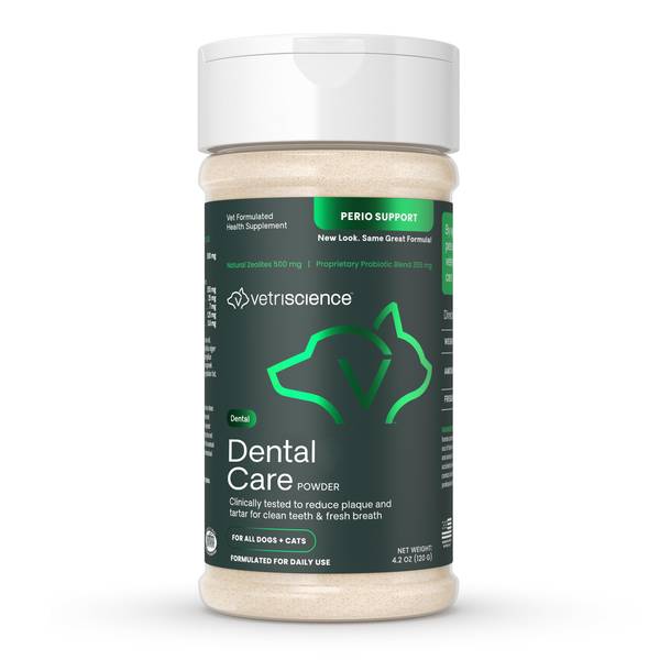 VetriScience Dental Care Powder for Dogs & Cats 4.2 Ounce Perio Support ...