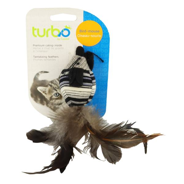 Turbo 5.75" Feather Mouse Cat Toys - 81028 NCLCAT | Blain's Farm & Fleet