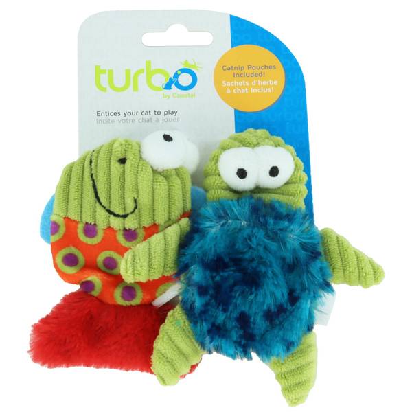 Turbo 2-Pack Whimsy Fish Turtle with Catnip Cat Toy - 81036 NCLCAT ...