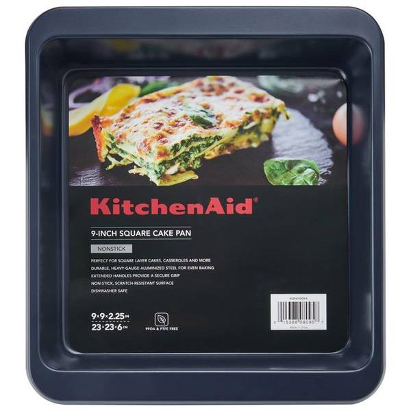 KitchenAid 9-Inch Nonstick Square Cake Pan with Easy Grip Handles ...