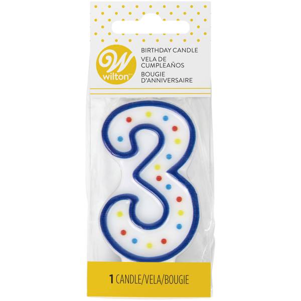 Wilton Number 3 Blue Birthday Candle - 191005449 | Blain's Farm & Fleet