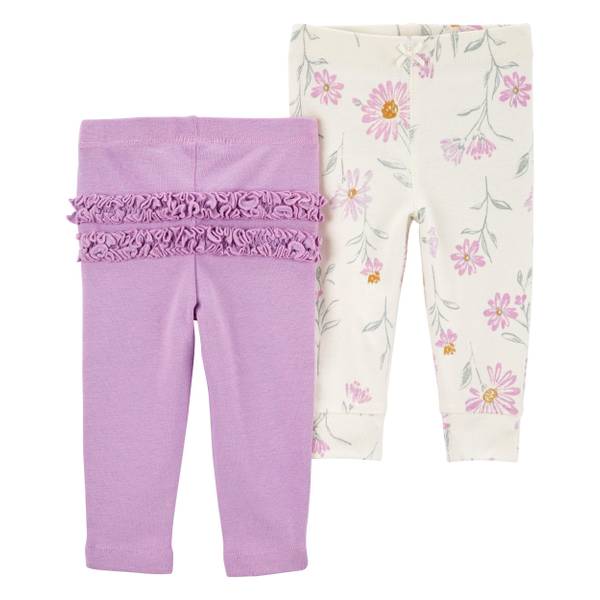 Carter's Infant Girls 2-Pack Floral Pull-On Pants - 1R037510-NB | Blain ...