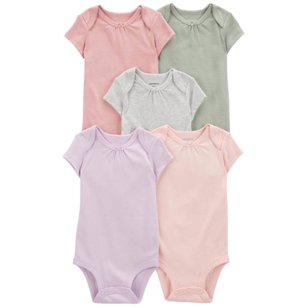 Carter's Infant Girls 5-Pack Short-Sleeve Bodysuits - 1R036210-9M ...
