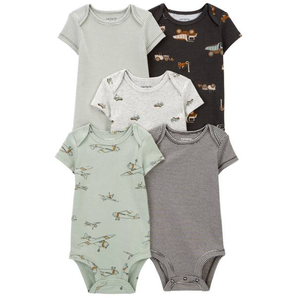 Carter's Infant Boy's 5-Pack Airplane Short-Sleeve Bodysuits - 1R036510 ...