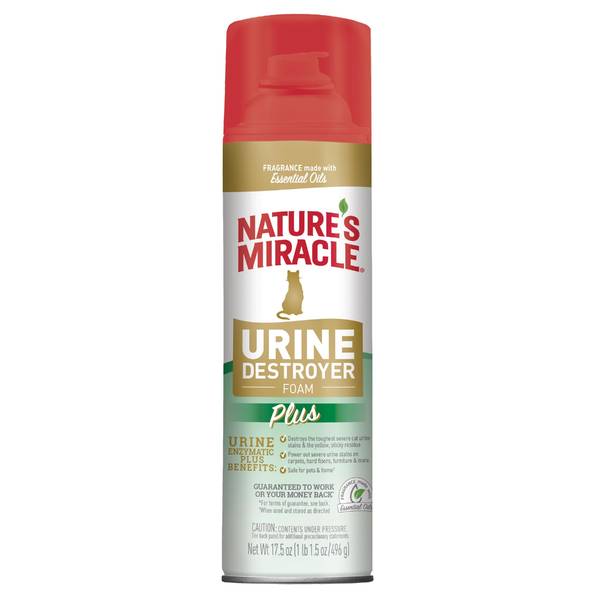 Nature's Miracle 17.5 oz Urine Destroyer Plus Foam for Cats - P-98400 ...