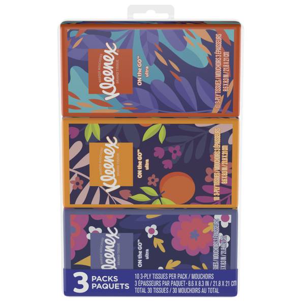 Kleenex 3-Pack On-the-Go Facial Tissues - 11976 | Blain's Farm & Fleet