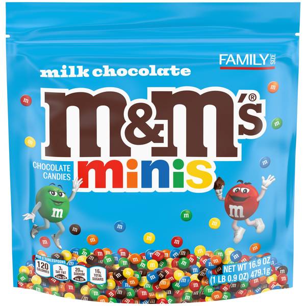 M&Ms 16.9 oz Minis Milk Chocolate Summer Candy Family Size Resealable ...