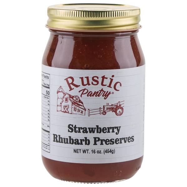 Rustic Pantry 16 oz Strawberry Rhubarb Preserves - 50250 | Blain's Farm ...