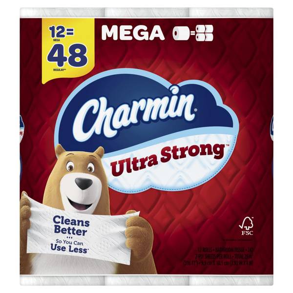 Charmin 12-Pack Ultra Strong Mega Rolls Toilet Paper - 13217 | Blain's ...