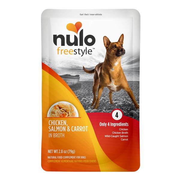 NULO 24-Count FreeStyle Dog Chicken, Salmon, & Carrot in Broth Pouch, 2 ...