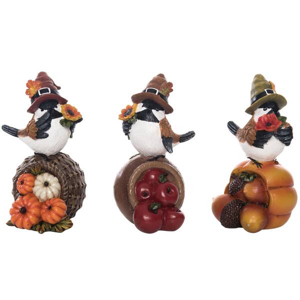 Transpac Imports Inc. Resin Perched Harvest Bird Figurine Assortment ...