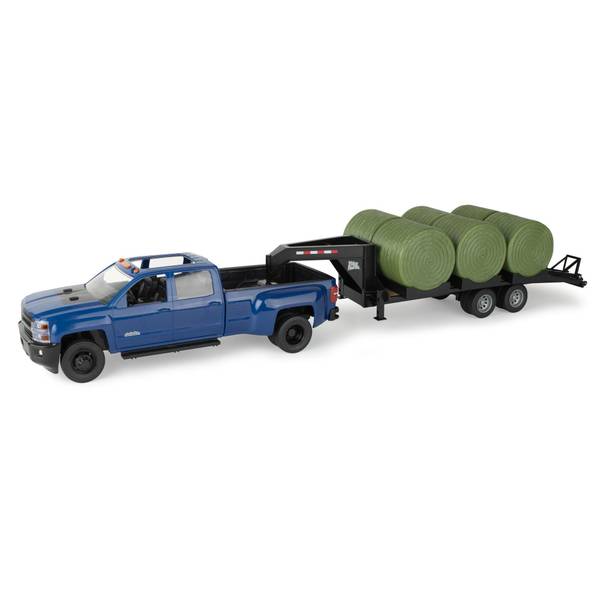 Tomy Big Farm Chevy 1:16 Scale Pickup and Trailer with Lights & Sounds ...