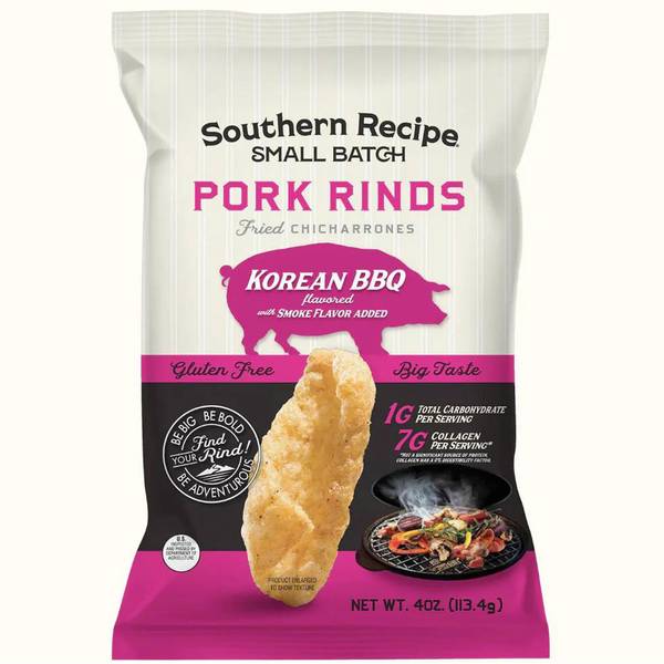 Southern Recipe 2 oz Korean Kimchi BBQ Pork Rinds - 900408 | Blain's ...