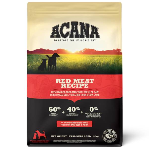Acana Red Meat Recipe Dry Dog Food, 4.5 lb, 60% Quality Animal ...