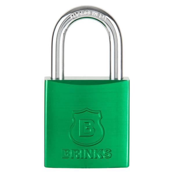 Brinks 38mm Green Anodized Aluminum Solid Body Padlock - 164-38011 ...