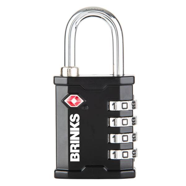 Brinks 40mm Heavy Duty Zinc Die-Cast Resettable TSA Luggage Padlock ...