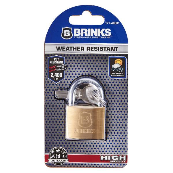 Brinks 40mm Brass Keyed Padlock with 7/8" Shackle Clearance - 171-40001 ...