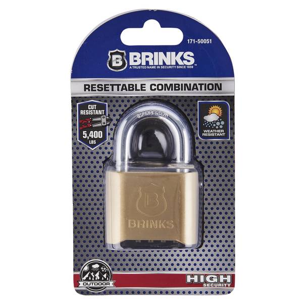 Brinks 48MM Solid Brass 4-Dial Resettable Padlock - 171-50051 | Blain's ...