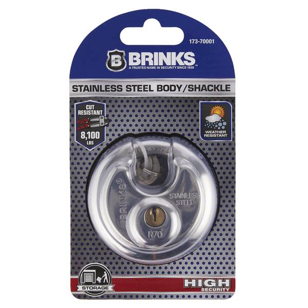 Brinks 70MM Stainless Steel Keyed Discus Padlock - 173-70001 | Blain's ...