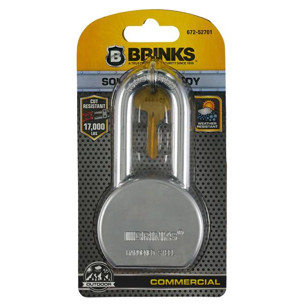 Brinks 63.5 MM Commercial Solid Steel Keyed Padlock - 672-52701 | Blain's Farm & Fleet