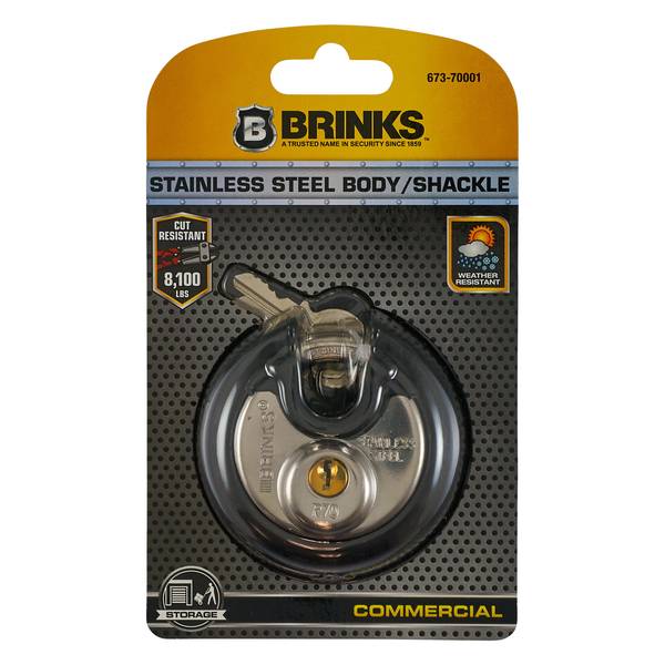 Brinks 70MM Commercial Stainless Steel Keyed Discus Padlock - 673-70001 ...
