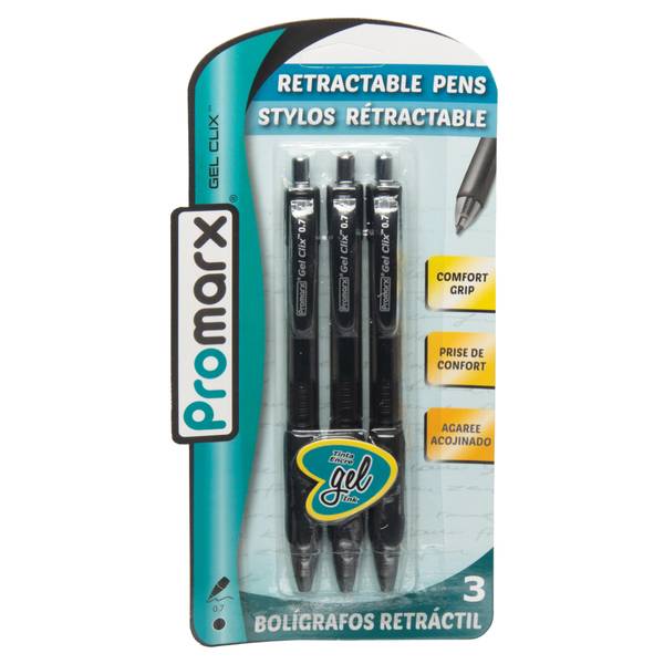 Promark 3-Pack Black Retractable Gel Pen - 940052 | Blain's Farm & Fleet