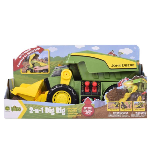 John Deere 18" Motorized Lights 'n Sounds Maxx Power 2-in-1 Dig Rig ...